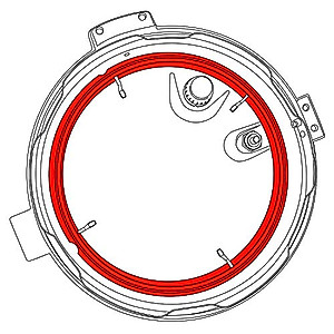 Replacement Pressure Sealing Ring for MIDEA Gourmet Pressure Cooker Model BT100-6l