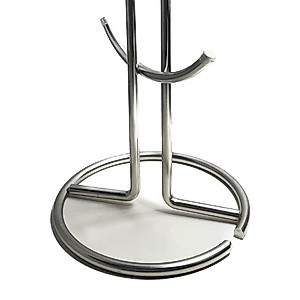 FitWell Mug Holder for Counters,Holds 8 Large Mugs,Coffee Mug Tree for Countertops,Mug Holder Stand,Space Saver for Kitchen Cabinets, Portable Coffee Mug Holder (Chrome)