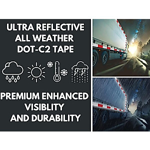 2" x150' roll DOT-C2 Premium Reflective Safety Conspicuity Tape Truck Trailer Boat Horse Trailer Diamond Grade Pattern 7 YR Average Life Waterproof, Strong Adhesive! Glass Bead PC METALIZED Material.