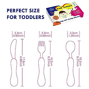 Lehoo Castle Toddler Utensils Set, 6PCS Toddler Silverware Spoon and Fork Knife Set, Children's Flatware Set
