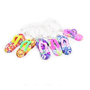 Flip Flop Wine Glass Charm Set - Beach Wine Accessories - Hostess Gift - Wine Party Favors - Wine Lover Gifts