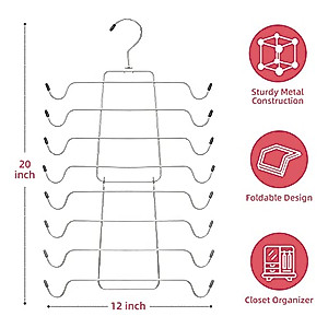 Niclogi Tank Tops Hangers Bra Hangers 4 Pack Space Saving Hanger Metal Folding Closet Organizer for Tank Tops, Cami, Bras, Bathing Suits, Belts