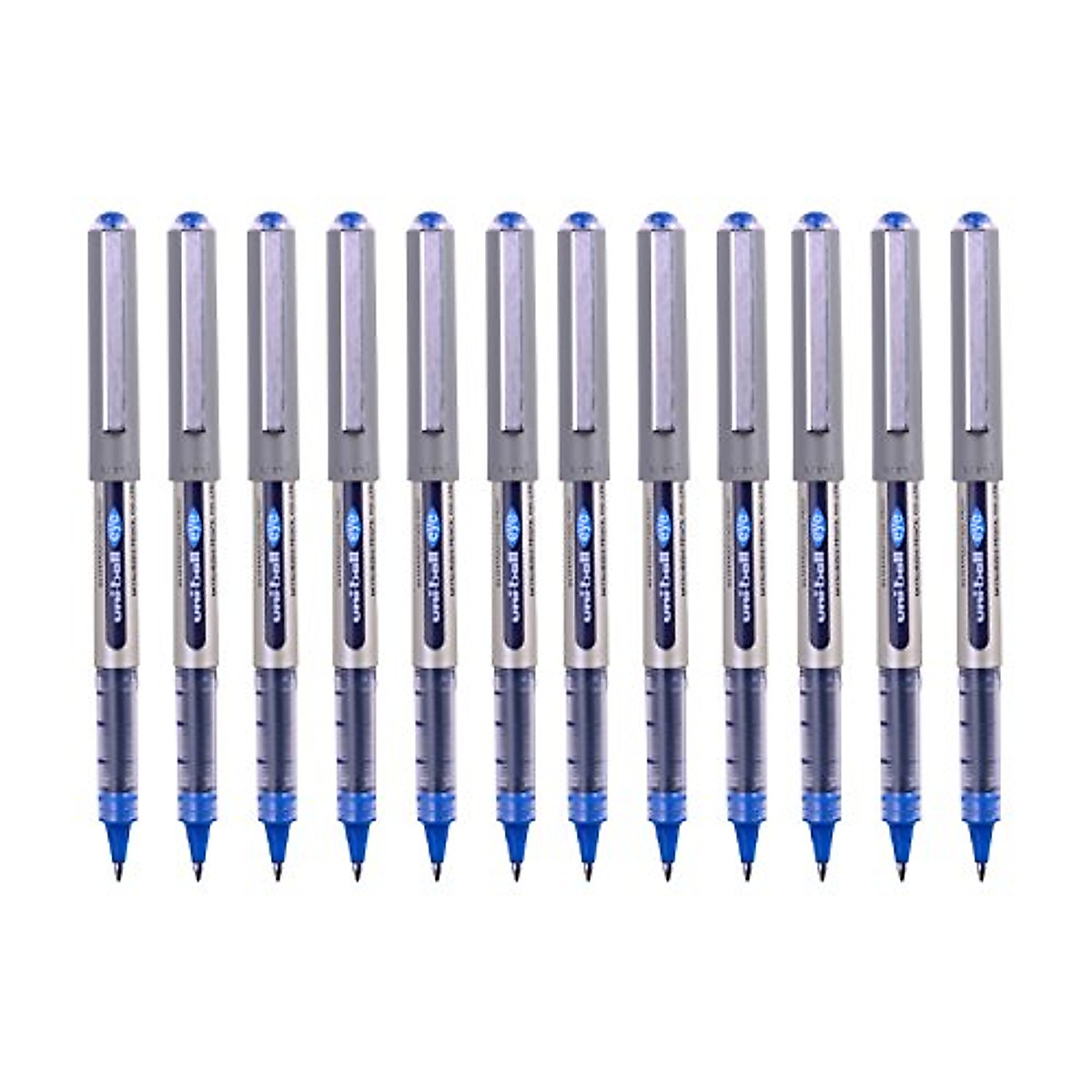 uni-ball UB-157 Eye Fine Rollerball Pens, Blue Uni Super Ink, 7mm Nib, Box of 12