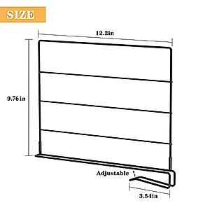 Sunexinlo Shelf Dividers,12 pcs Black Wire Shelf Wood Closet Organizers and Storage for Bedroom