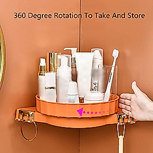 Creamoon 1 PCS Corner Shower Box Shelf,Wall-Mounted Aluminum Glue Shower Shelf,Toilet,Shampoo,Storage Shelf for Bathroom and Kitchen,No Drilling(Green) Y7TK19D047162JS