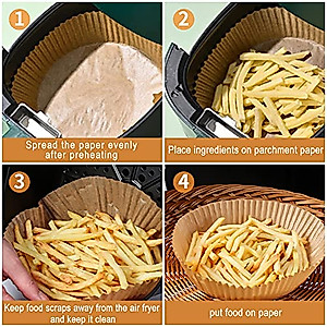 CIWICH Air Fryer Disposable Paper Liners,150PCS Round Air Fryer Paper Liners, Frying Baking Cooking Parchment Paper,Food Grade Parchment for Air Fryer Liners 6.3 Inch