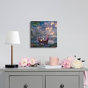 Thomas Kinkade Studios Disney Tangled Gallery Wrapped Canvas - Canvas Art | Frameless | Disney Princess Canvas Wall Art, Certificate of Authenticity Included, 8" x 10"