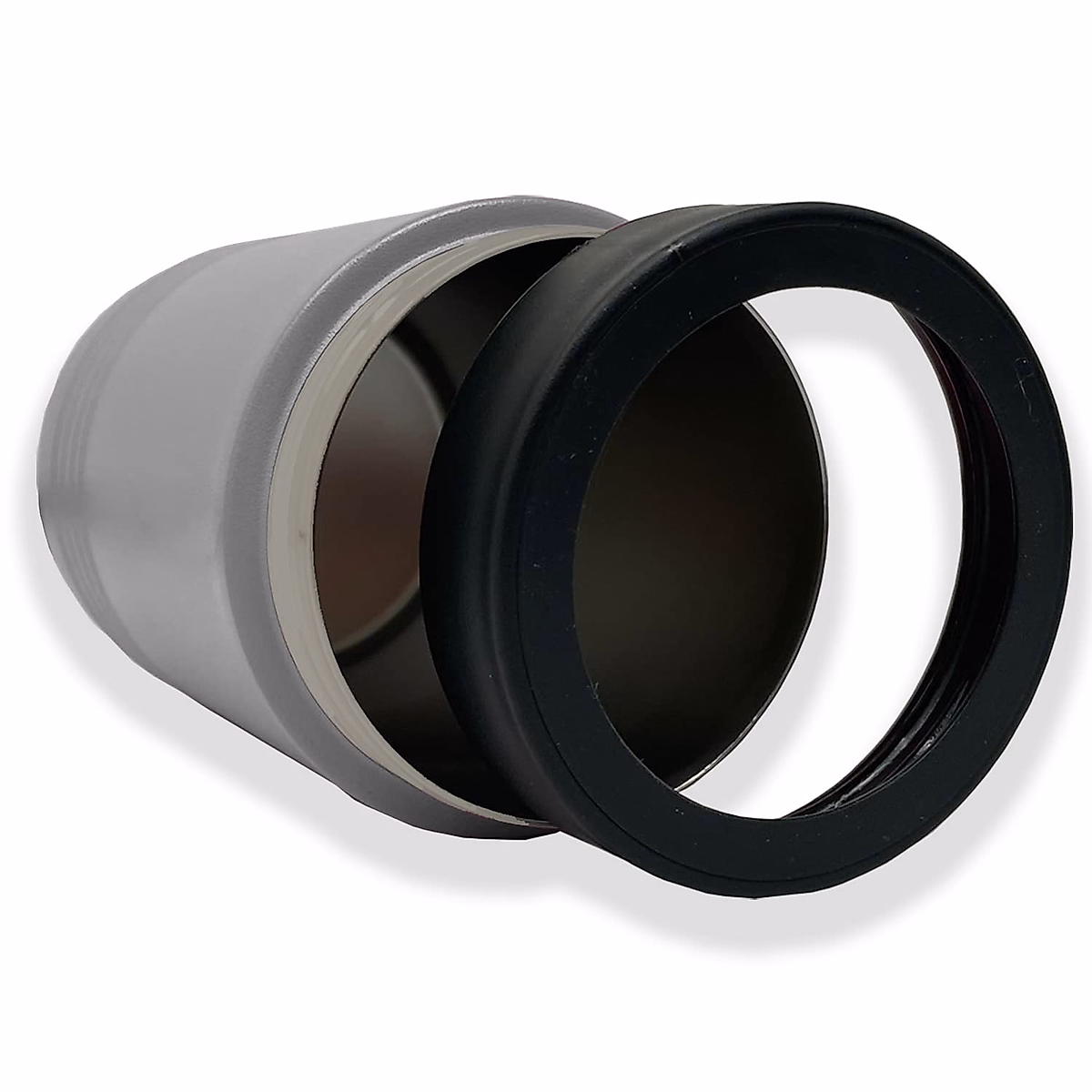 LaserGram Double Wall Insulated Beverage Can Holder, Soccer Ball, Personalized Engraving Included (Standard Can, Gray)