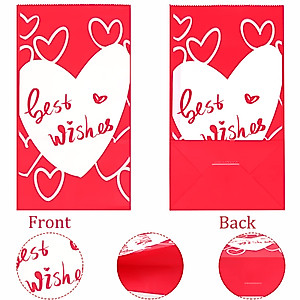 HOWAF 24 Pieces Valentine&#039;s Day Paper Bags, Valentine&#039;s Day Treat Bags with Heart Pattern for Wedding Supplies, 6 Pattern Gift Bags for Present Wrapped