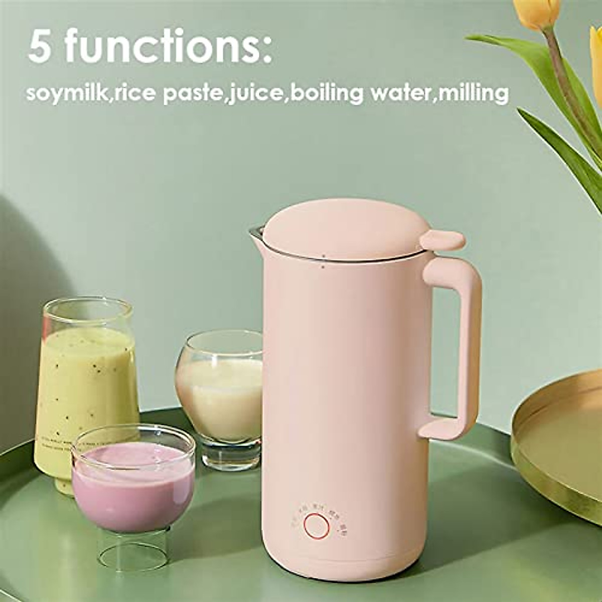 FairUo Kettles, Tea Kettles Kettles for Boiling Water Mini Soymilkhine Multifunctions Blender Kettles for Boiling Water 1-2 Persons Household Mixer Teapot/White