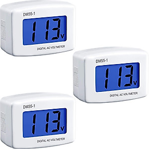Flat US Plug AC 80-300V LCD Digital Voltmeter Voltage Measuring Monitor, AC 110V 220V Voltage Panel Power Volt Test Monitor Gauge Meter for Household Plug into Outlet to Measure Voltage (3)