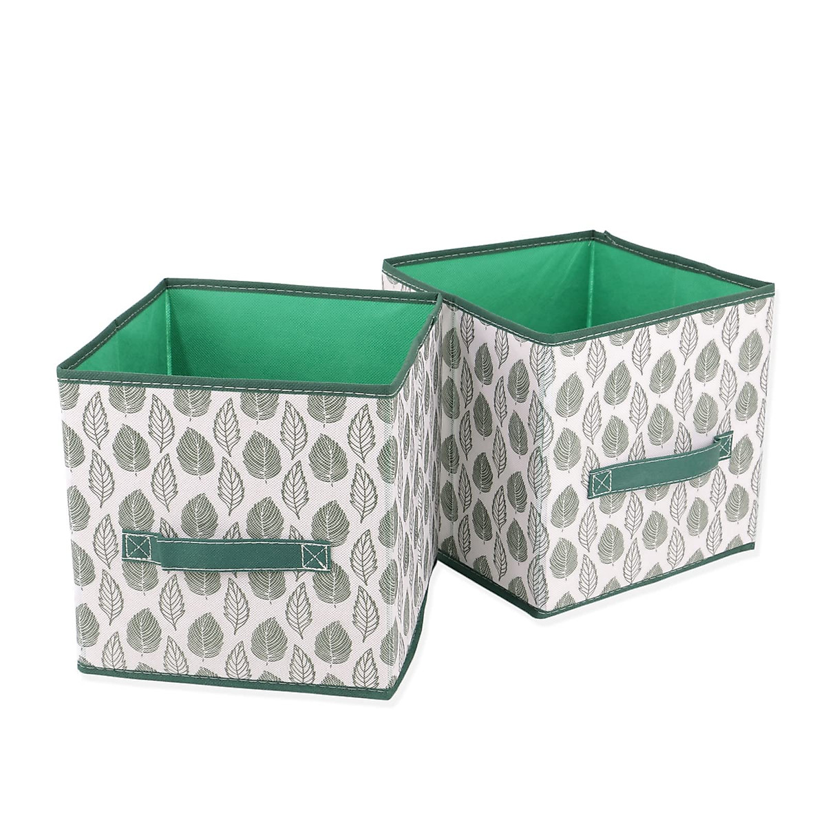 Clothing Storage Bags, Blankets, and Quilts Storage Bags with Zippers Foldable Organizer with Reinforced Handle，Clear Window (green cube)