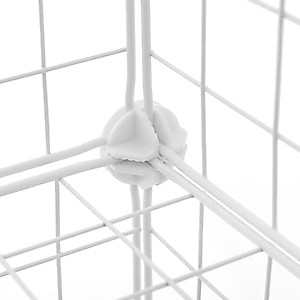 Litoexpe 36 Pcs Wire Cube Plastic Connectors for Cube Storage, White Modular Closet Organizer and Metal Grid Shelving Unit