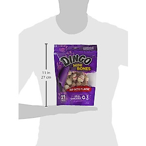 Dingo 156096 Mini Bones for Dogs, Small, Beige,21 Count (Pack of 1)