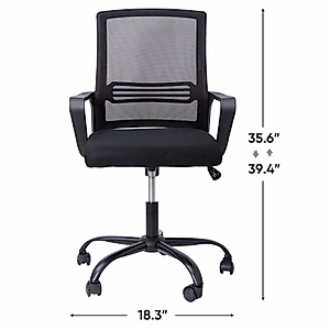 MNHW Black Durable Mesh Back Office Chair Computer Desk Ergonomic Executive Stools FilinyDF Gaming Chair Office Chair Desk Chair Computer Chair Home Office Desk Chairs Gamer Chair Office Chairs