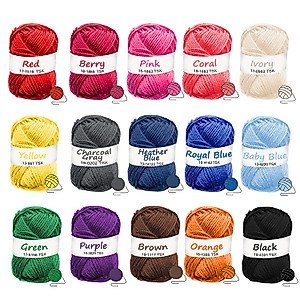 73 Piece Crochet Kit with Crochet Hooks Yarn Set - Premium Bundle Includes Yarn Balls, Needles, Accessories Kit, Canvas Tote Bag and Lot More - Starter Pack for Kids Adults – Beginner, Professionals.