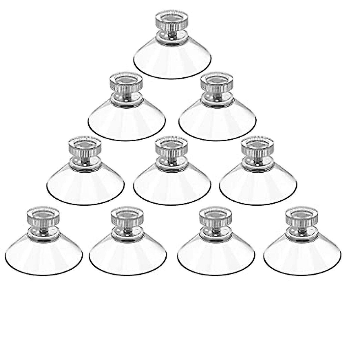 Cuawan 4/10Pcs Suction Cup Hooks M4 Screw Transparent Suction Cup Clear Plastic Sucker Hooks Replacement Fit for Glass Table Tops Kitchen Bathroom Storage Tool