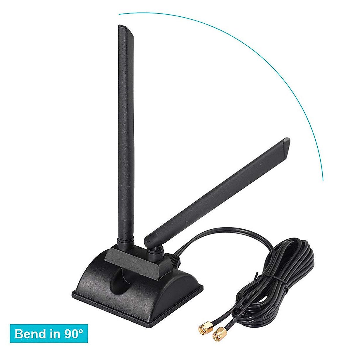 Bingfu 4G LTE Antenna Magnetic Base 6dBi 4G LTE MIMO SMA Male Antenna Compatible with 4G LTE Wireless CPE Router Cellular Gateway Industrial IoT Router MiFi Mobile Hotspot Modem USB Dongle Adapter