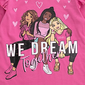 Barbie Little Girls 3 Pack T-Shirts Pink/Black 7-8