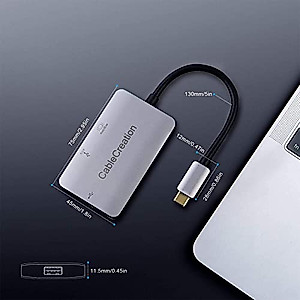 USB C to HDMI 4K Adapter with 100W Power Charging+ USB 3.0 3-in-1 Thunderbolt 3 Aluminum Hub, Compatible with MacBook Pro 2019/2018, XPS 13, Yoga 910, Galaxy S10/9 and Dex Supported Cellphone