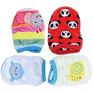 Dog Clothes for Small Dogs, Girl Winter Warm Sweaters Cat Rabbit Bunny Vest Flannel Pet Costume for Chihuahua Dachshunds Cats or Puppy,4 PCS XXS