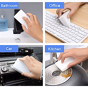 Melamine Sponge, 50/100 Pack Magic Sponge Eraser, Multi-Surface Household Cleaner Non-Scratch Scrub Sponge Pads for Cleaning Kitchen Dish, Bathroom, Bathtub, Sink, Shoes, Car, No Chemicals Added