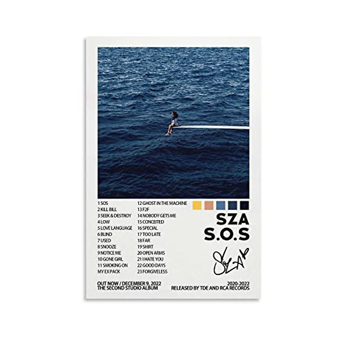 Gaobi Sza Poster Sos Album Cover Posters Poster Decorative Painting Canvas Wall Art Living Room Posters Bedroom Painting 12x18inch(30x45cm)