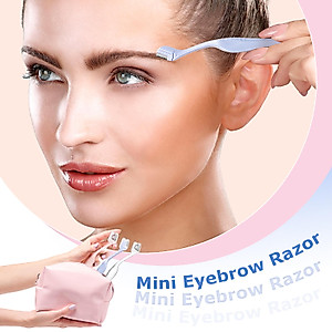 Eyebrow Razor Mini Eyebrow Razor Trimmer Female Face Shaver Lip Hair Remover with Precision Cover Small Shaver for Women Makeup Face Care Tools(Clear, Clear Purple, Light Blue)