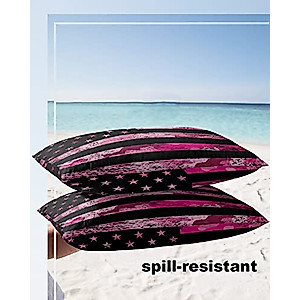 Meet 1998 Throw Pillow Covers 20x12 - Set of 2 Waterproof Pillow Cushion Cases,Camo Independence Day American Flag Patriotic Pillowcases Decorative Outdoor Pillow Cover for Sofa Couch Bedroom