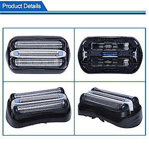 32B Foil & Cutter Shaver Replacement Part for Braun Series 3, Compatible with Braun 310S 320S 330S 340S 360S 380S 350CC 370cc-4 390cc-4 Shaver Foil Cartridge Cassette Head