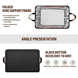 Exnundod Red Lips Kiss Love Storage Bins Funny Attractive Stroage Basket with Metal Frames Collapsible Storage Bin with Handles Organizing Closet Blanket Toys, 1PC