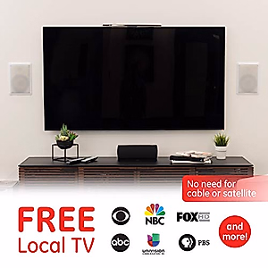 GE Amplified HD Digital TV Antenna, Long Range Smart TV Antenna, Easy Mount on Top of TV Design, Supports 4K 1080P HDTV VHF UHF, Indoor Amplified Signal Booster, 5ft Coax HDTV Cable/AC Adapter, 37075