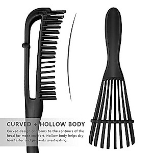 Detangling Brush for Afro America/African Hair, Textured 3a to 4c Kinky Wavy/Coily/Wet/Dry/Oil/Thick/Long/Curly Hair Detangler (Black)