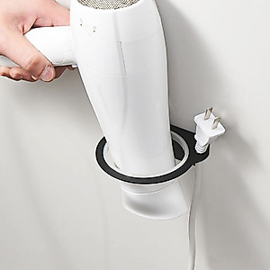 Blower Organizer, Hair Dryer Holder, Aluminum Alloy Material Practical Home Homestay Bathroom Hotel(9481BS matte black hair dryer)