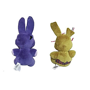 Ktveih Springtrap and Nightmare Bonnie Plush Toy Set Stuffed Animal Doll Fan Made plushies for Boy Girl Plush Gift 2pcs