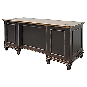 Martin Furniture Hartford Double Pedestal Shaped Desk, Brown - Fully Assembled