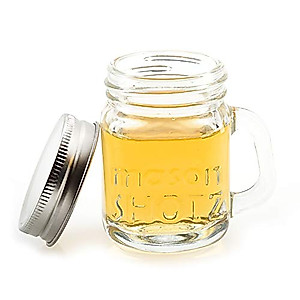Premium Vials - Mini Mason Jar Shot Glasses with Handles (Set of 8) – Leak-Proof Lids - Great For Shots, Drinks, Favors, Candles And Crafts