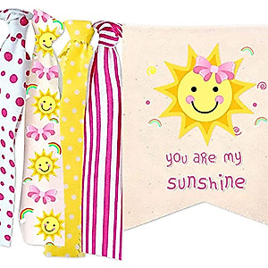 Sunshine Baby Shower Decorations Handmade You are My Sunshine Banner, Sunshine ONE Fabric Ribbon High Chair Banner- 1st Birthday Girls First Birthday Supplies (Sunshine Baby One Set)