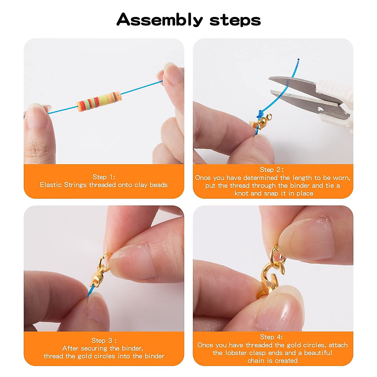 Maxzola inc. Clay Beads for Jewelry Bracelet Necklace Making Kit, 12870 Pcs Flat Round Polymer Clay Beads with Elastic Strings Pendant Charms Kit