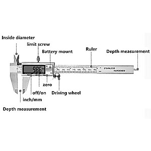 Electronic Digital Vernier Caliper 0-150mm 6 inch Stainless Steel Caliper Gauge Micrometer
