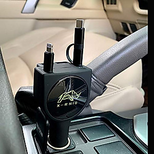Retractable Car Charger, Fast Charge 3.1A 47W, Retractable Cables (3Ft) and 2 USB Ports Car Charger Adapter, Compatible with iPhone & Android Cell Phones,Car Accessories Interior