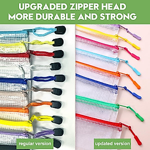 20pcs Mesh Zipper Pouch for Organization, Waterproof Zipper Pouches Colored PVC Travel Zipper Bags Clear Multipurpose Document Bags Suitable for Travel, School, Board Game and Office Supplies