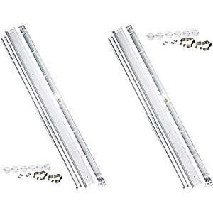 BRILLIHOOD 2-Pack 8FT LED Shop Light, 80W (190W Equiv.), 8000LM LED Garage Light, 6000K (Cool White), T8/T12 Fluorescent Light Fixture for Warehouse, Supermarket, Workshop Office
