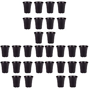 HANABASS 30 pcs Flowerpots Black Bonsai Drainage Indoor Round Outdoor for Plants Holes Balcony Pots Plastic Hole Plant Flower Planting Planter Vegetables Planters Nursery Garden Container