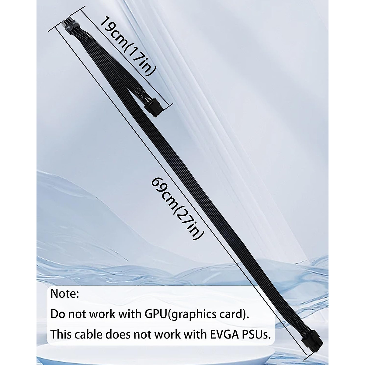 COMeap CPU Cable for Corsair PSUs, CPU 8 Pin Male to CPU 8 Pin (4+4 Detachable) Male EPS-12V Motherboard Power Adapter for Thermaltake ARESGAME Power Supply 25-inch(63cm)