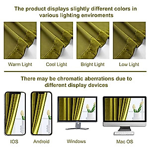 PLEASANT BOULEVARD | Velvet Curtains [2 Panels] Elegant Living Room Bedroom Nursery Window Drape Curtains for Room Darkening, Rod Pocket Style (52 x 84in, Olive Green)