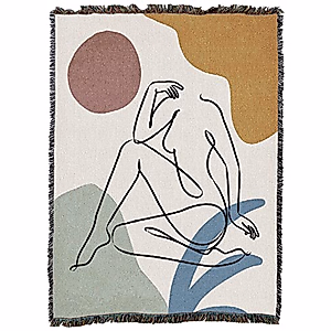 Pure Country Weavers Colorful Nude 2 Blanket by JJ Design House - Abstact Art - Gift Tapestry Throw Woven from Cotton - Made in The USA (72x54)
