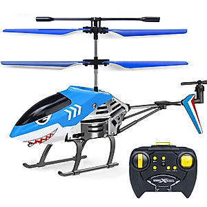 Remote Control Helicopter for Kids| Toys for Ages 5-7 8-10| Rc Helicopter Toys with LED Lights, 3.5 Channel, Gyro Stabilizer, Altitude Hold, 2.4GHz Helicopter Toys for Beginner Boys Girls Indoor-Shark