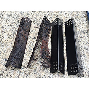 Replacement Parts for Grill Master 720-0697 BBQ Grill, Burners and Heat Plates Replacement for Grillmaster 720-0697, 4-Pack Replacement Porcelain Steel Heat Plates Heat Deflectors and Burner Tubes