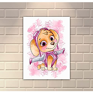 OzWood Crafts- Paw Patrol Wall Decor Poster Prints, Set of 6 FRAMELESS (8''x10''), Paw Patrol room decor for boys, Paw Set of 6 (8inchx10inch)